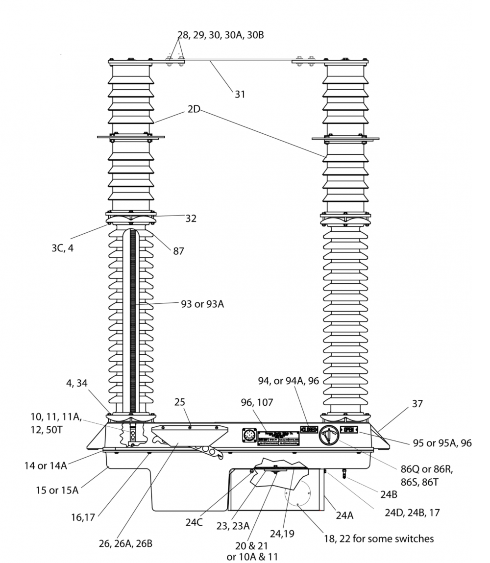 69kV 300A Single Pole Vacuum Switch | VESCO